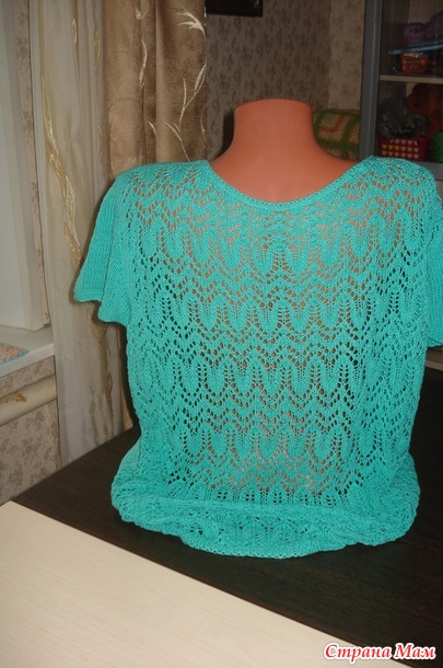 Кофточка из хлопка "Мятная прохлада" - Вязание - Страна Мам