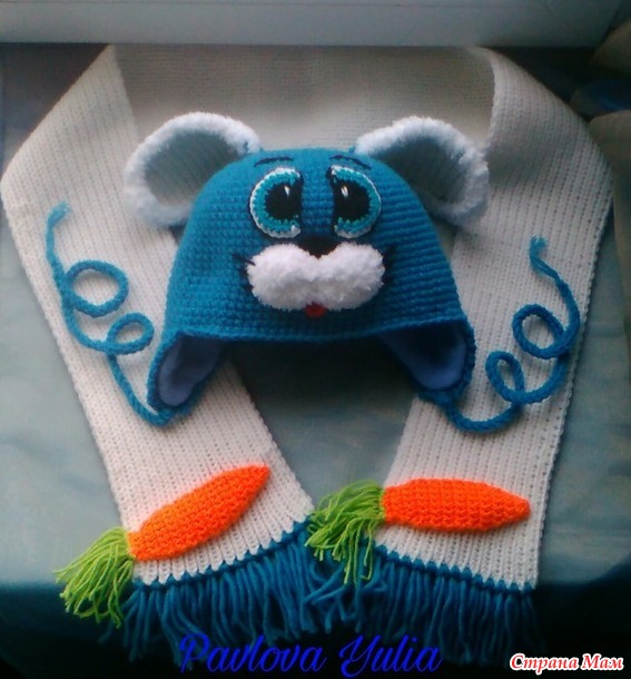 Набор шарф и шапка Заяц - Вязание для детей - Страна Мам